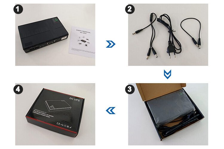 Mini UPS 8000mAh Lithium Battery Backup DC 5V 9V 12V 24V 18W Keep Wi-Fi ...